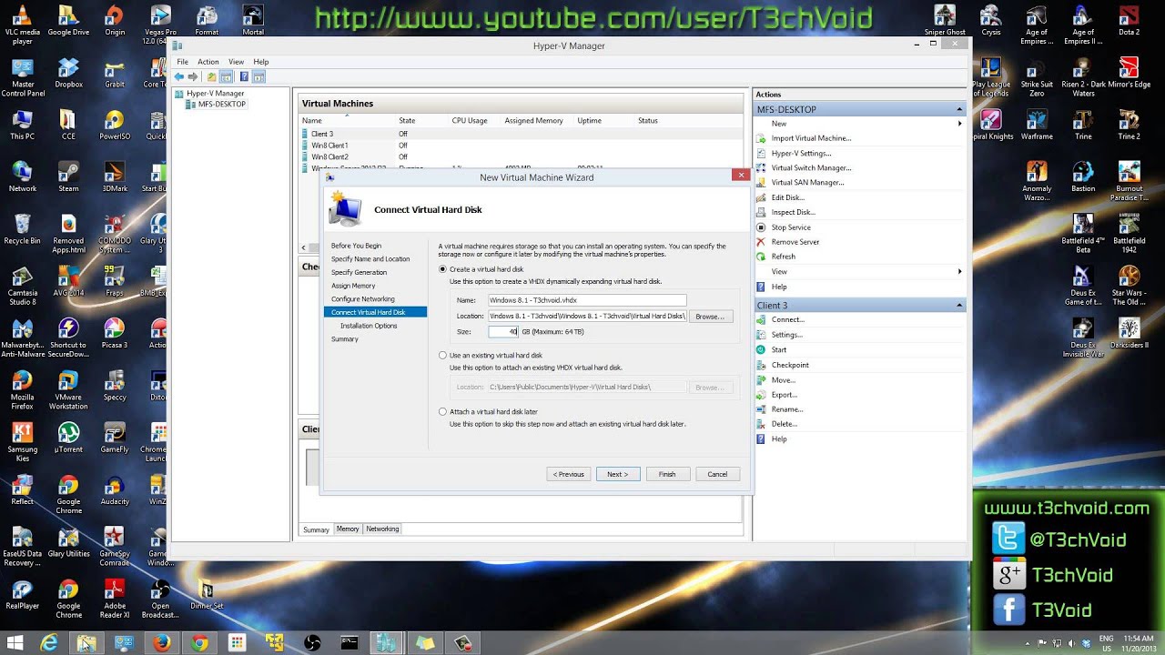 How to Create a Virtual Machine using Hyper-V on Windows 8 or 8.1!