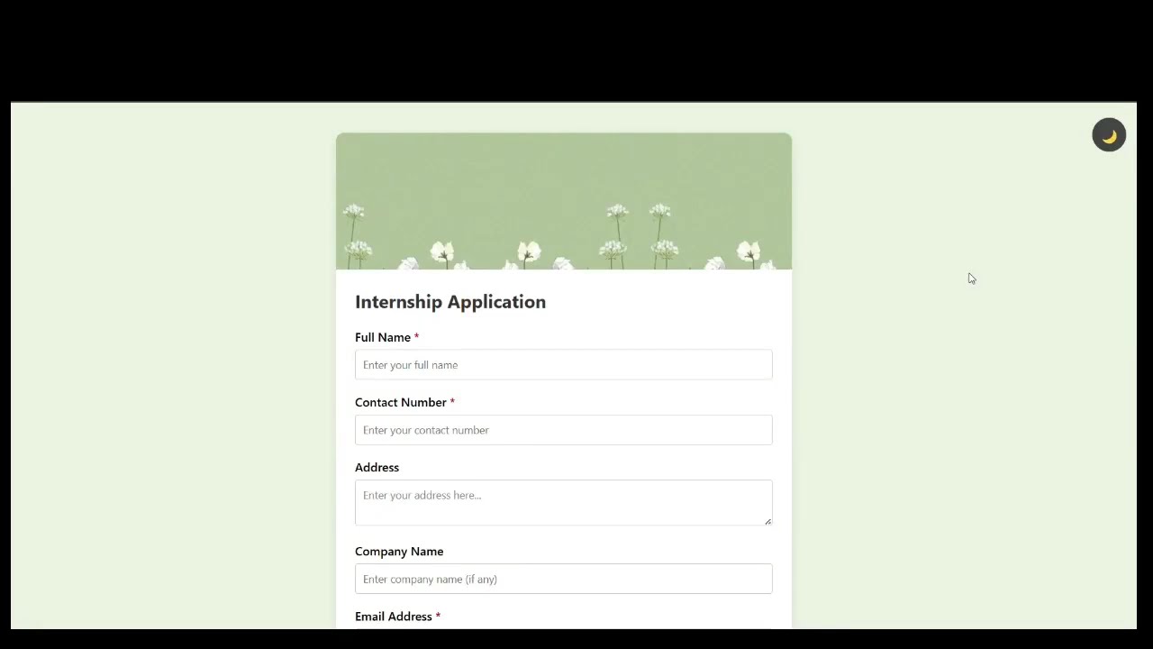 Modern Google Form Clone using HTML , CSS & JS