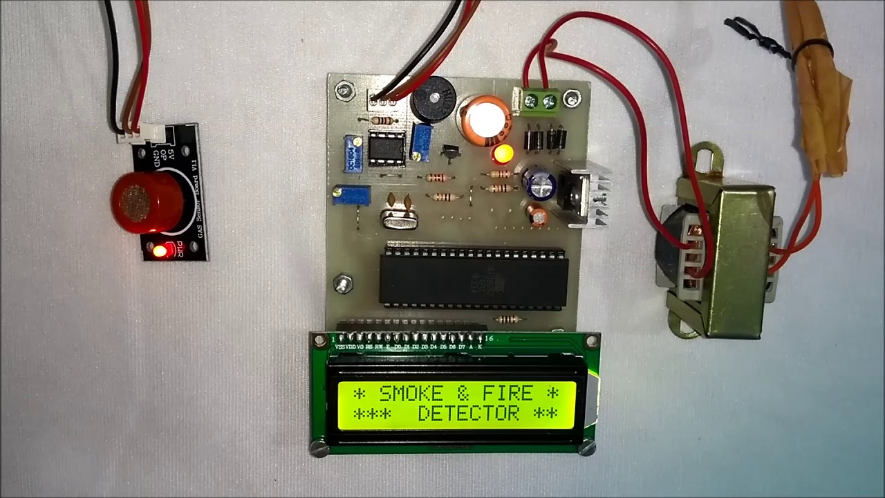 Smoke Detector mini project using 8051 microcontroller