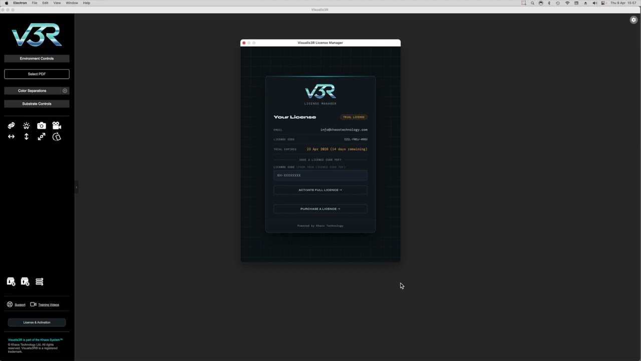 Visualis3R — How to Activate a Trial or Full License