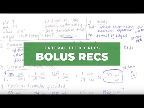 Enteral Feed Calculations: Bolus Recommendations