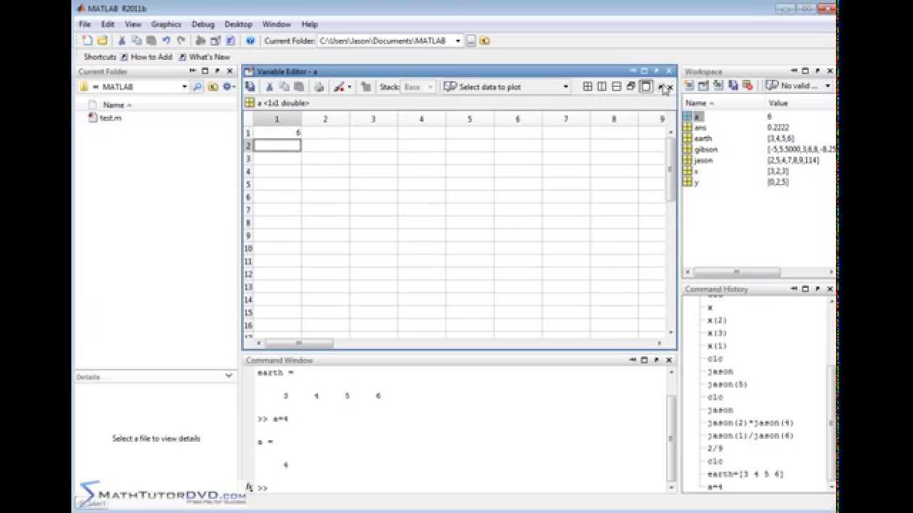 Matlab Tutorial -  Inputting Vectors and Extracting Components