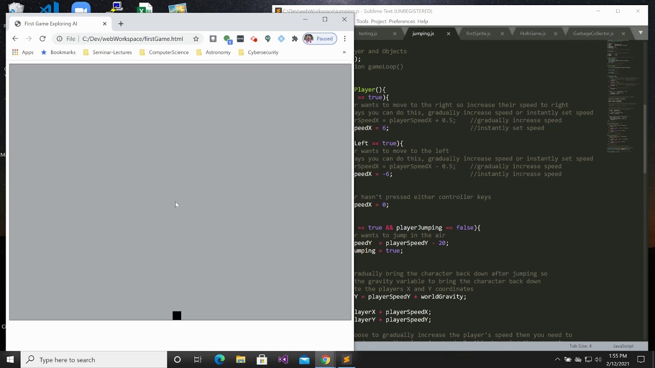 JavaScript 2D Game: Jumping Part1