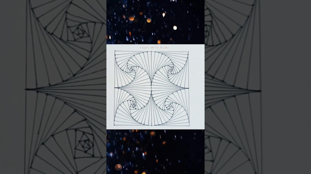 Spiral Square Pattern - Geometric Square Pattern - Abstract Drawing - Straight Line Illusion Drawing