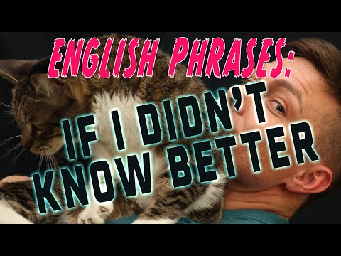 English phrase: "If I didn't know (any) better"