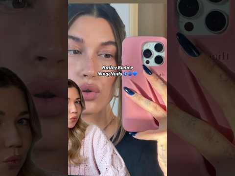 Hailey Bieber Navy Nails π«ππ