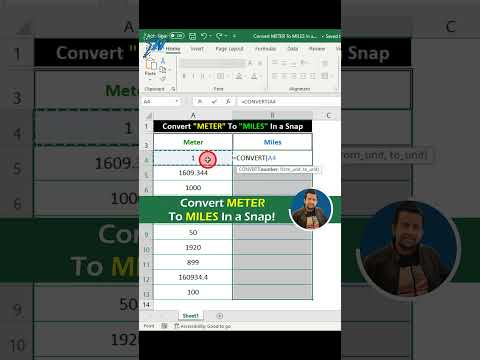 Excel Magic: Convert Meters to Miles Instantly! 🌐😮 Excel Tutoring #shorts