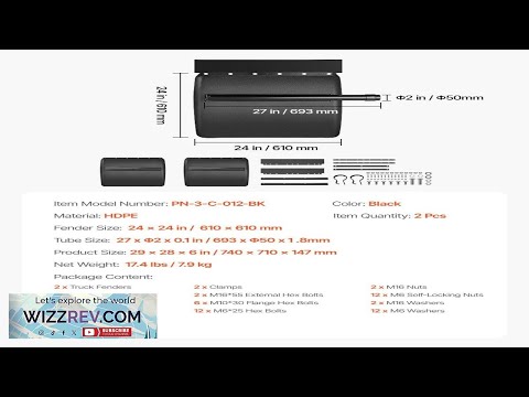 Quarter Fenders for Semi Trucks 24"x24" with Tube Bracket Mounting Hardware Review