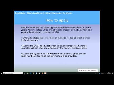 Tamil Nadu - Obtain Legal Heir Certificate (Succession Certificate)