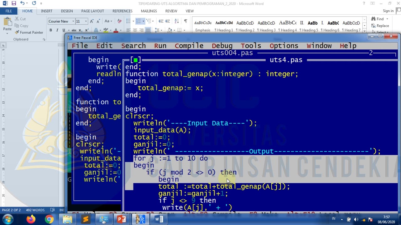 Pembahasan Soal UTS Algoritma dan Pemrograman 2 Semester Genap 2019/2020