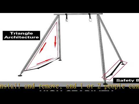 Happybuy Yoga Sling Inversion, 9.6 FT Inversion Yoga Swing Stand 68lbs, 551lbs/250kg Aerial Yoga Fr