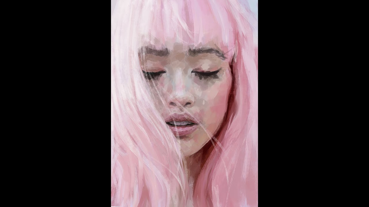 Quick portrait study WIP, digital painting