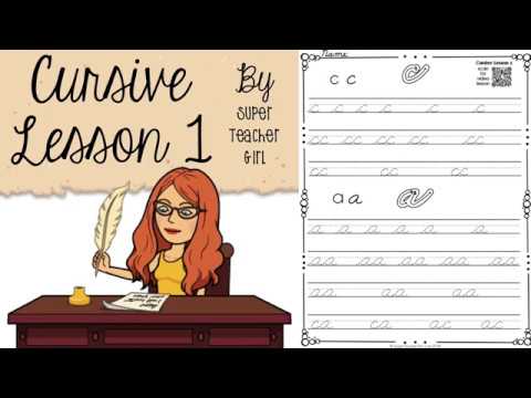 Cursive Writing for Beginners: Lowercase Cursive - Lesson 1