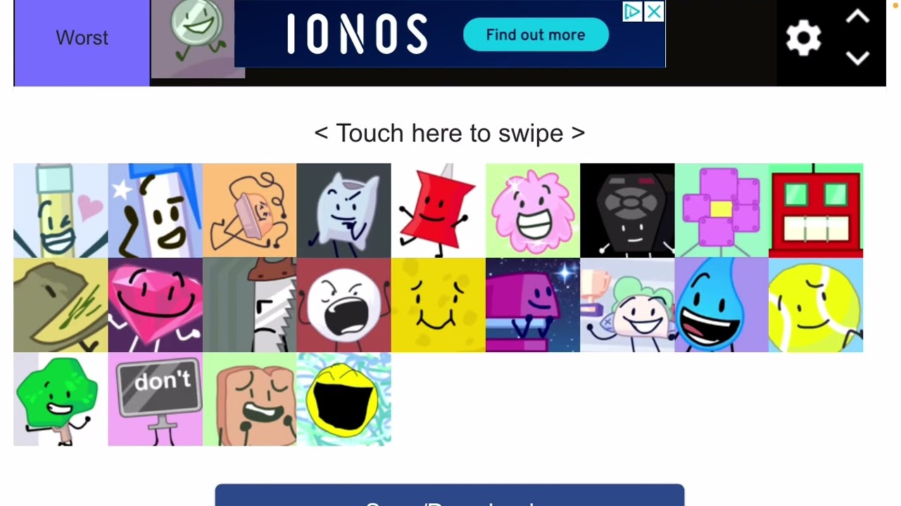 Making a tier list for BFB Characters￼