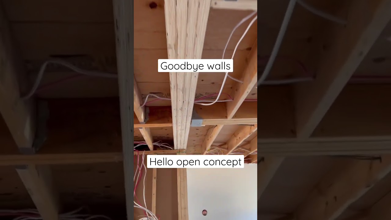 Removing structural walls and replacing them with inset structural beams. #carpentry #construction