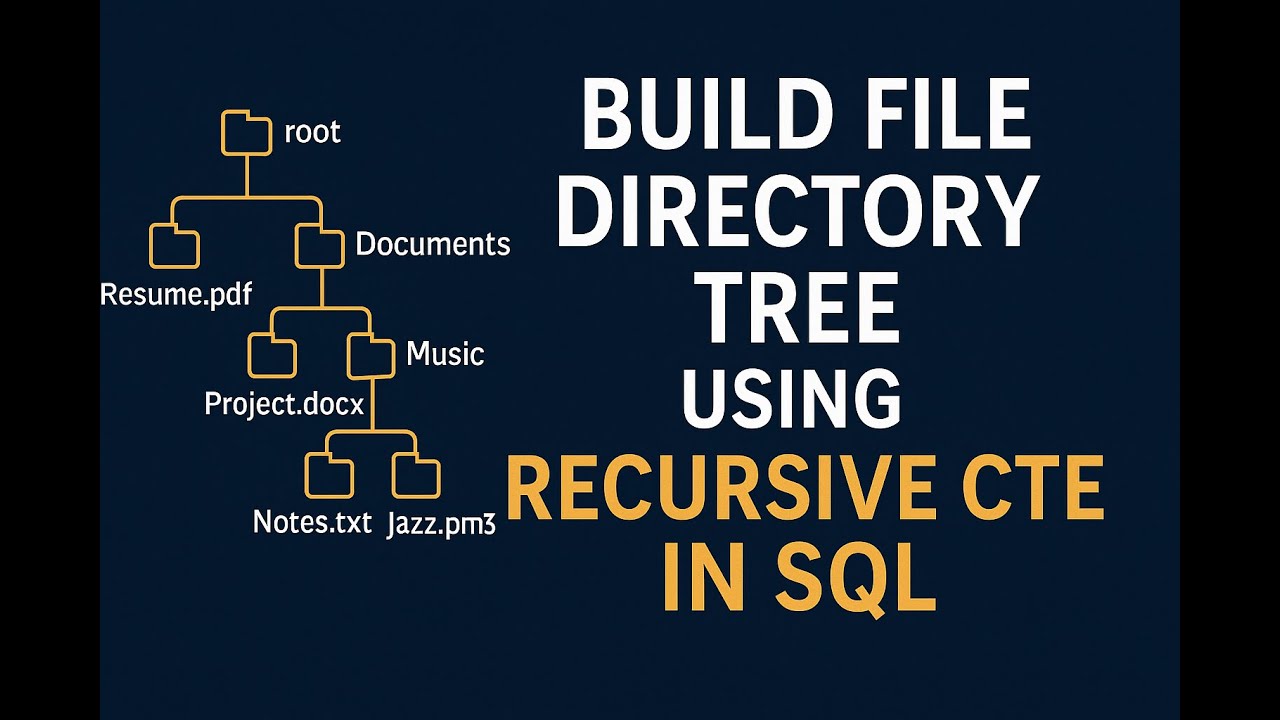 📁 Build File Directory Tree Using Recursive CTE in SQL | Real-World Example Explained Step-by-Step