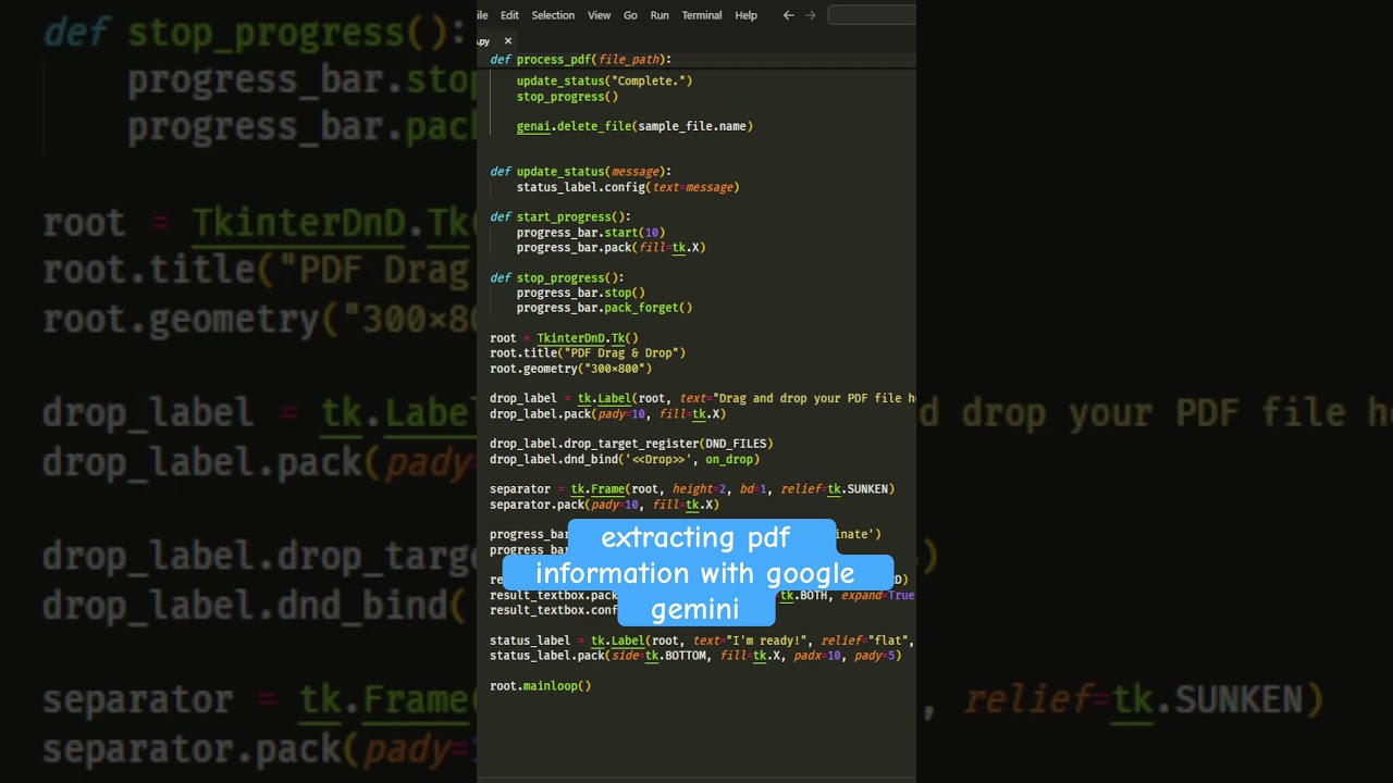 Extracting PDF Information with Google Gemini and Tkinter