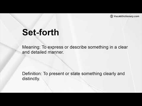 Set-forth Meaning