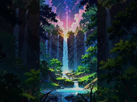 Viral 4K Anime Nature Wallpaper 🌿 | Studio Ghibli Inspired Waterfall & Forest Scene 2