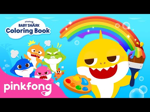 Baby Shark is Making a Mess with Colors! | “Baby Shark Coloring Book”, Painting Activities for kids