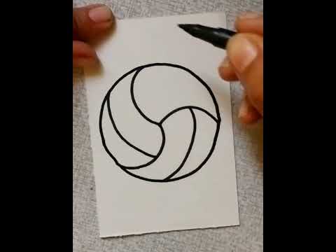 Volleyball Drawing - How To Draw A Volleyball Step By Step #shorts #drawing #volleyball #cute
