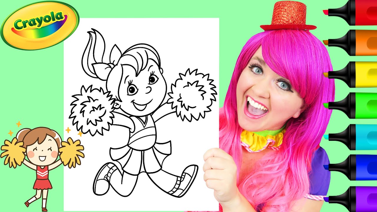 Coloring a Cheerleader Girl | Markers
