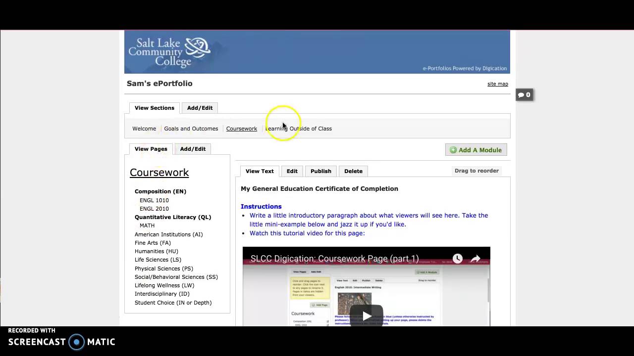 SLCC Digication Advanced Tutorial: Deleting Unwanted Pages