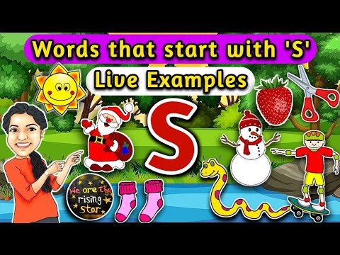Words that start with S with live examples | letter S words for kids | WATRstar