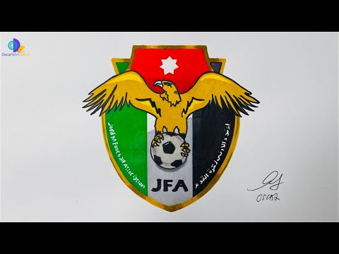 FOOTBALL #123 : Drawing Logo of Jordan Football Federation - Asian Cup 2023 | 🇯🇴