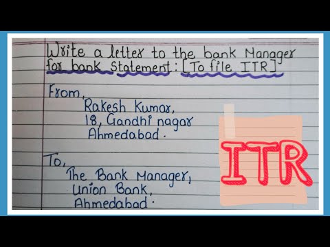Write A Letter To Bank Manager For Bank Statement/Bank Statement Request Letter