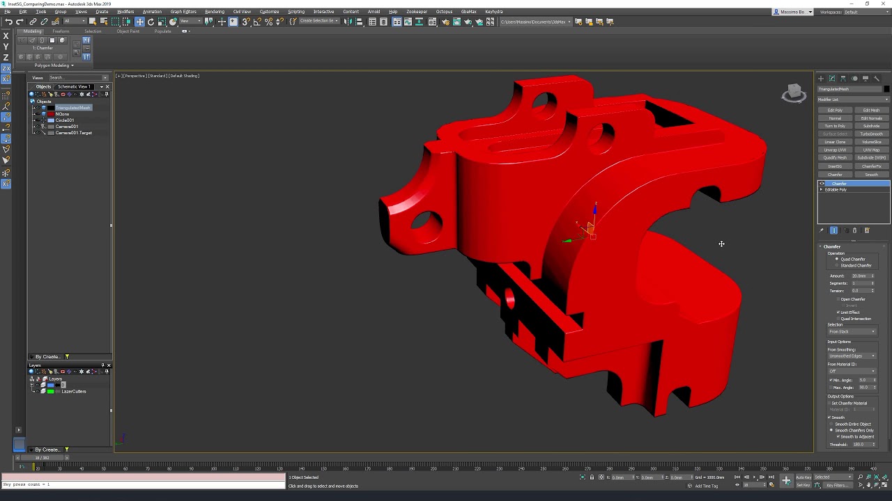 Lazercut : Auto Chamfer Triangulated Model.