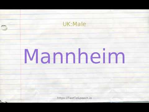 How to pronounce mannheim