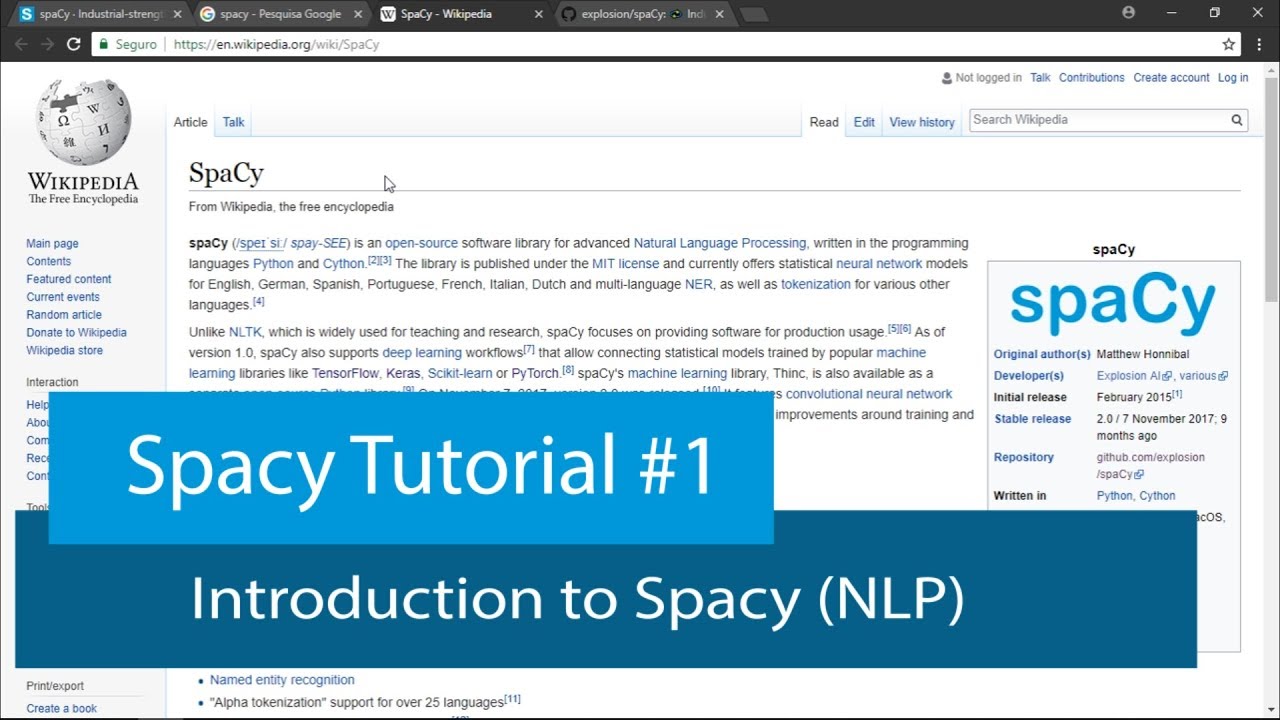 PYTHON NATURAL LANGUAGE PROCESSING #1 - INTRO TO SPACY
