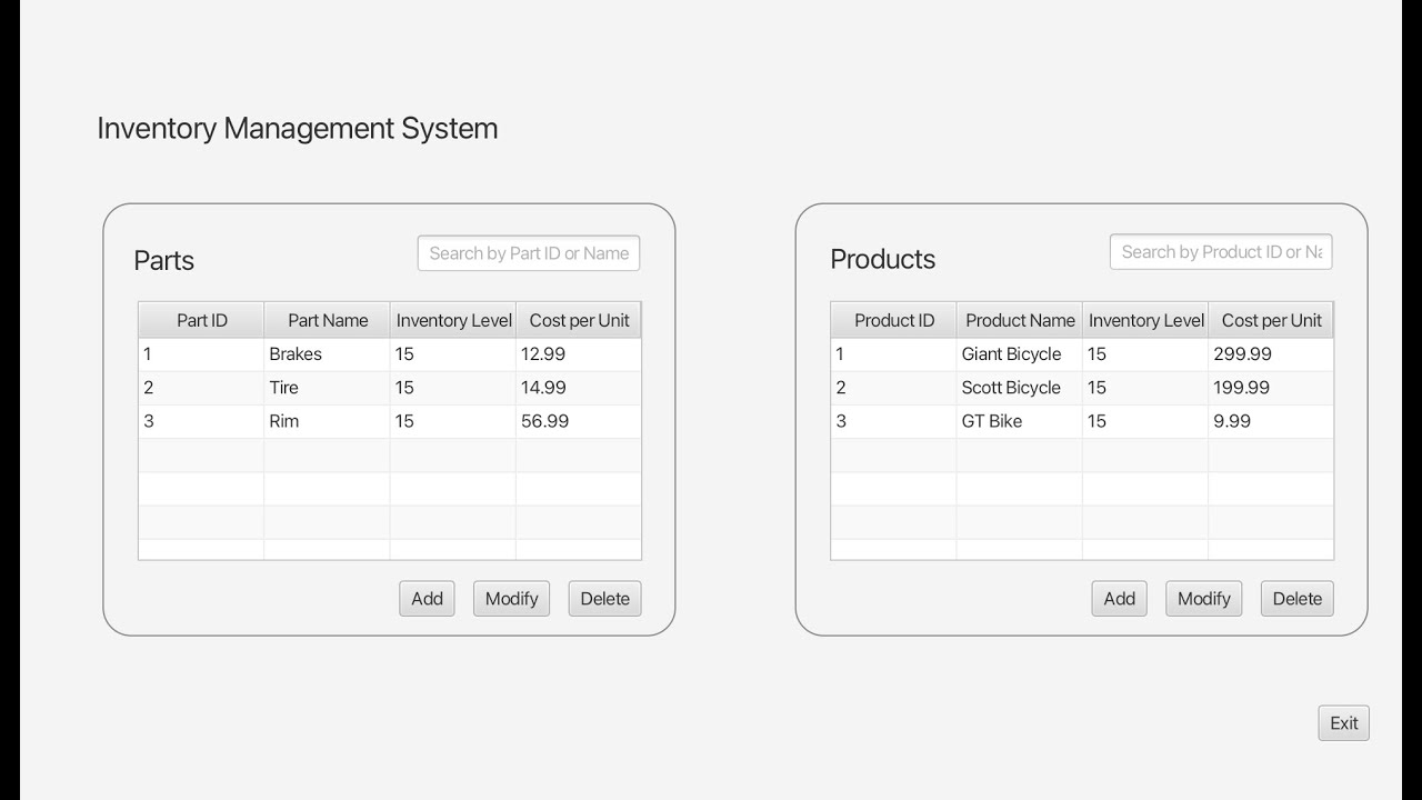 Java Inventory Management System