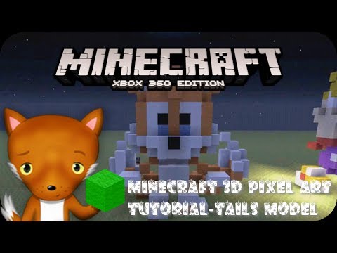 MineCraft 3D Pixel Art Tutorial - Tails From Sonic Model