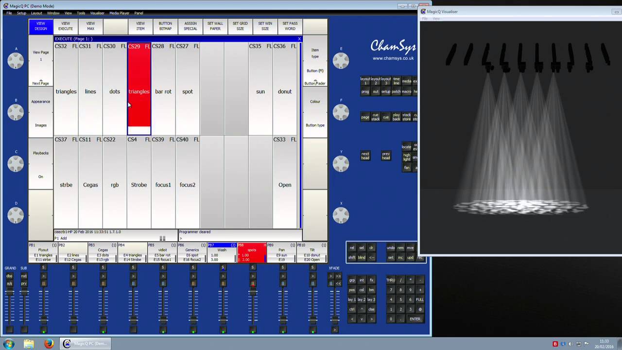 Chamsys Exec window. Part 2, 1 take tutorial