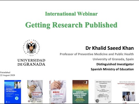 Webinar: Getting Research Published | Writing a Medical Research Article for a Peer-reviewed Journal