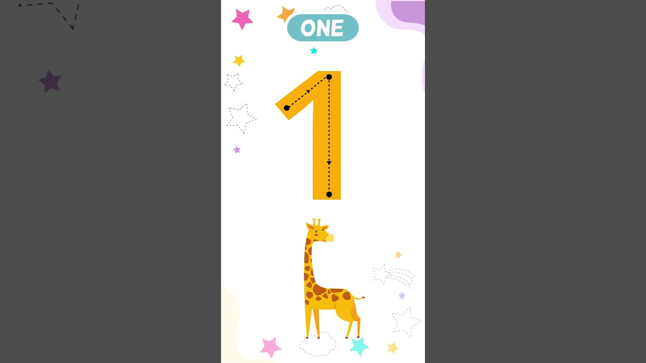 Learn to Write the Number 1 (One) for Kids | Fun and Educational ? #numbers #one  #kid