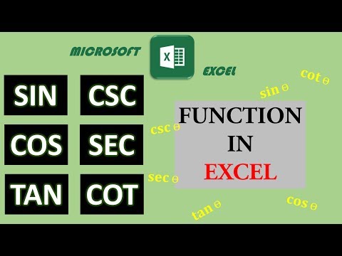 22. SIN, COS, TAN, CSC, SEC, COT function in Excel | Math & Trig