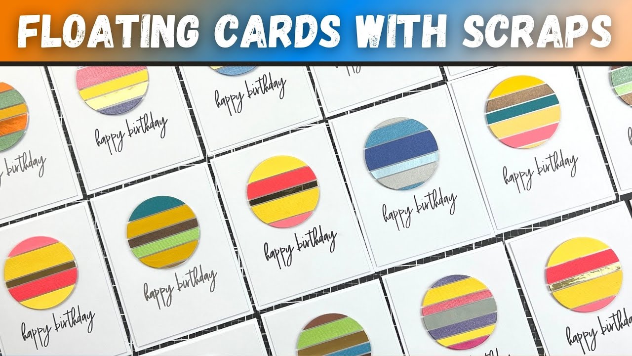 floating cards with scraps