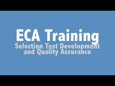 ECA Training - Selection Test Development and Quality Assurance