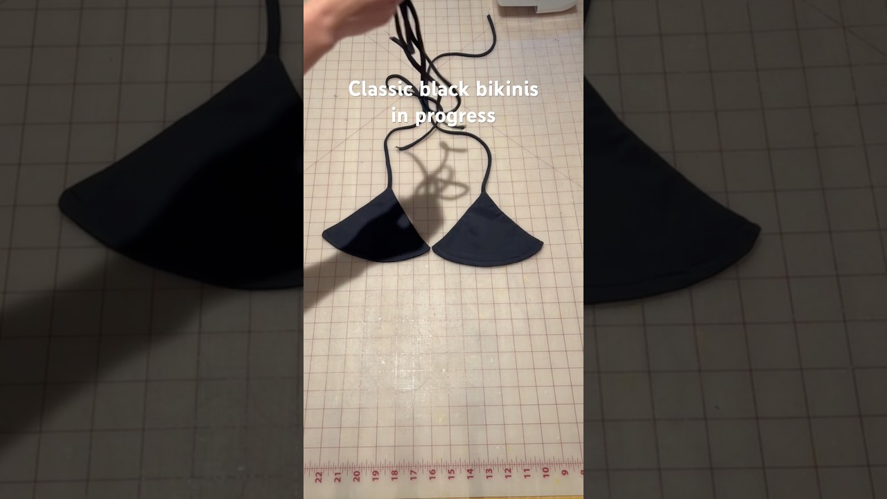 Sewing classic black bikinis triangle bikini top for Sunday Variety Market - June 15th #toronto
