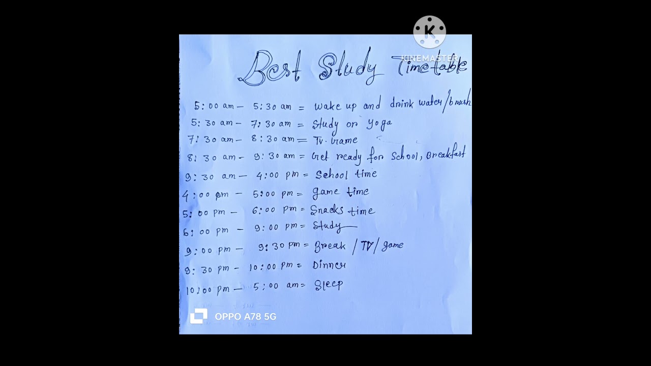 Best study time table for class 5 to 10# follow this time table