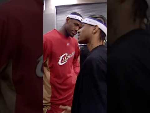 Allen Iverson and LeBron James Micβd Up in the Hallway Before the 2005 All-Star Game
