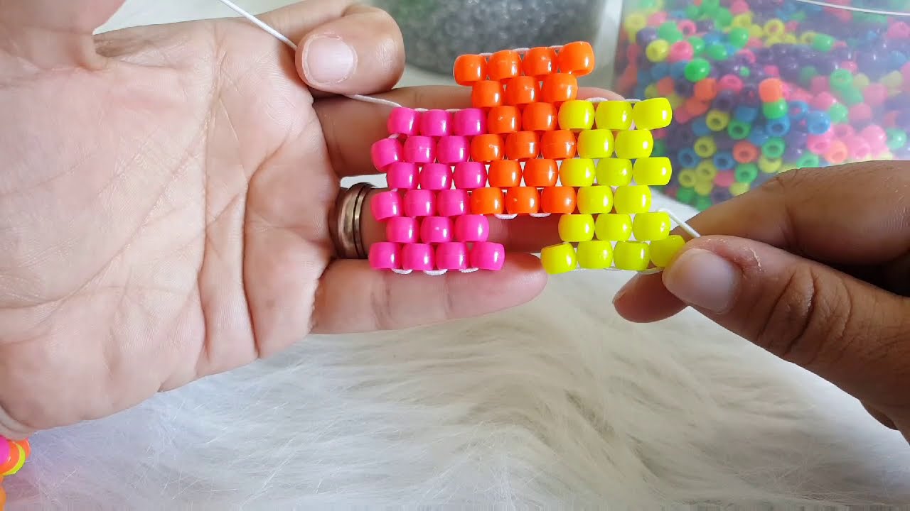 Brick peyote kandi cuff tutorial