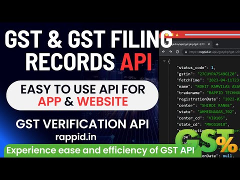 GST & GST Filing Api | GST Verification API | GST Filing Records API | API's Apps & Website | Rappid