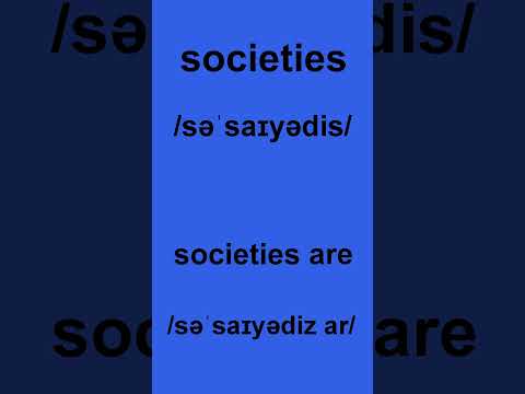 How to pronounce "societies" in American English #spokenenglish #howtopronounce #americanenglish