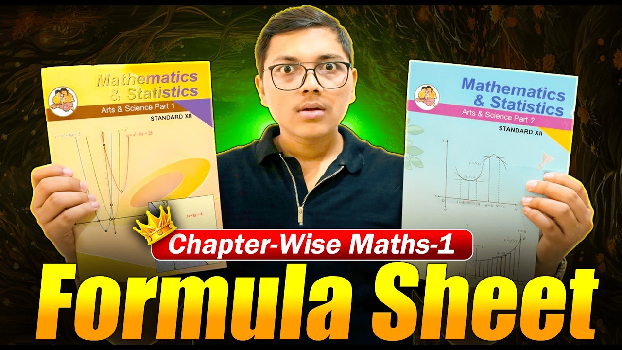 ⚠️ Maths -1 Most IMP Formula Sheet 😍 HSC BOARD 2026 #newindianera #maharashtraboard #hsc2026