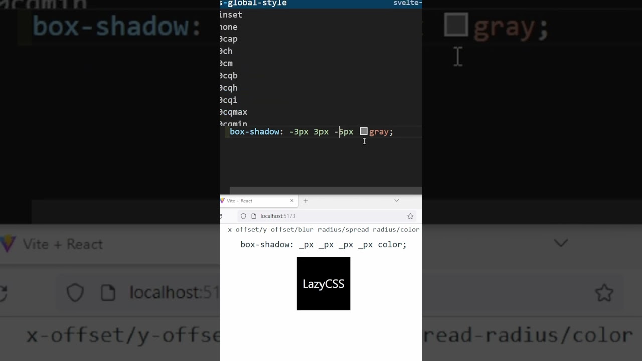 CSS Box Shadow Parameter Tutorial #shorts