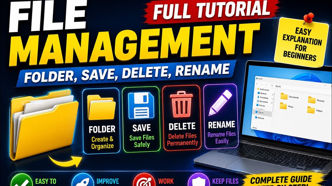 File Management Full Tutorial | Folder Save Delete Rename Explained